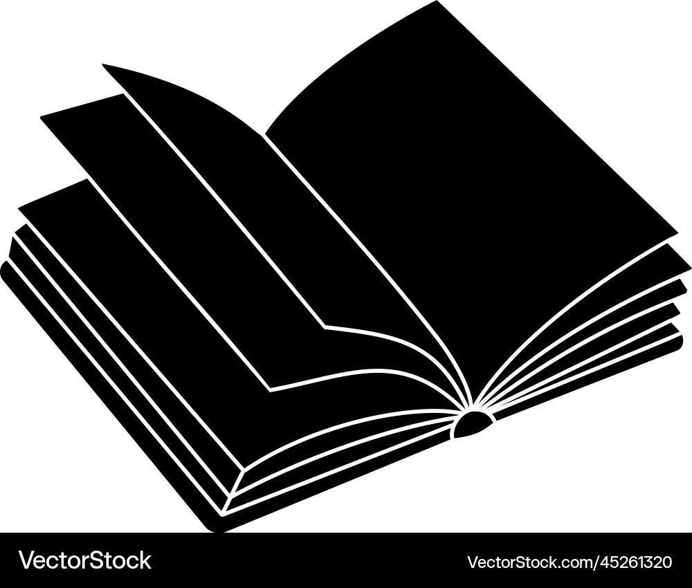Open Book Silhouette Vector Free Vector | Open Book Illustration