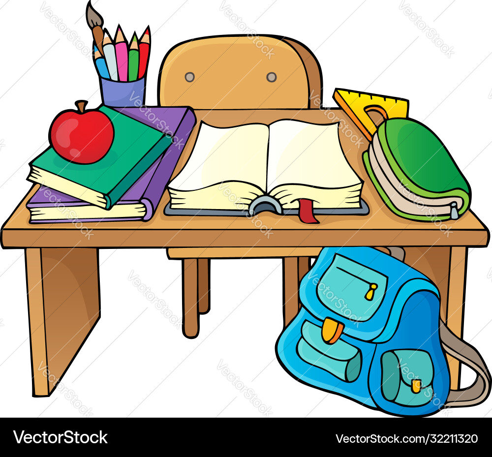 School desk theme image 1 Royalty Free Vector Image
