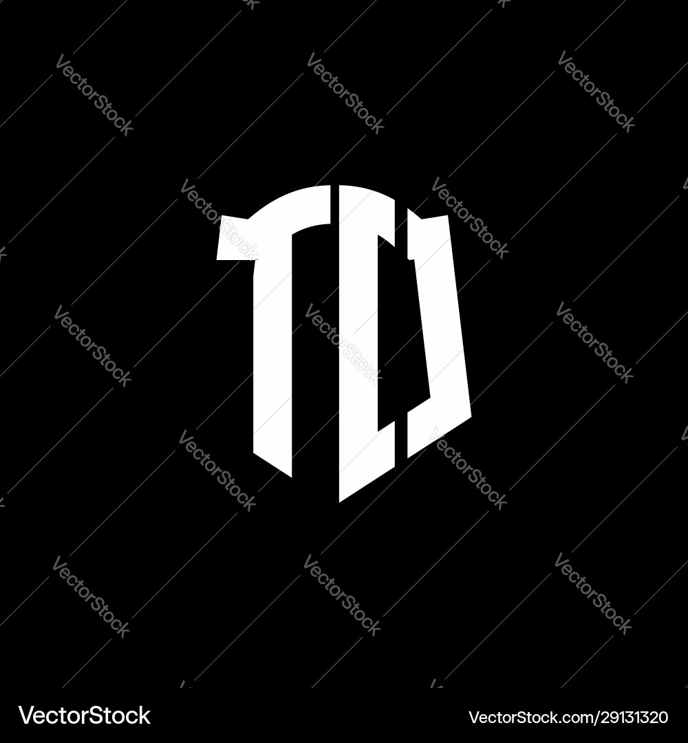 To monogram letter logo ribbon with shield style Vector Image