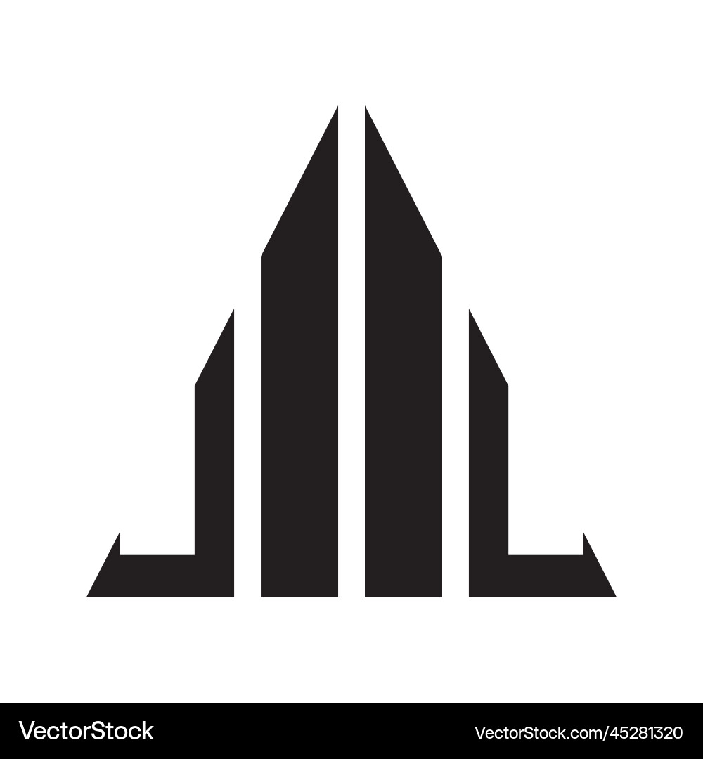 Triangle building icon logo Royalty Free Vector Image