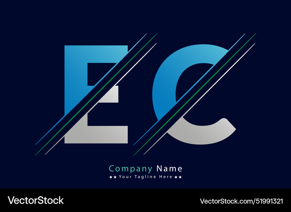 Abstract Ec Letter Logo Design Template Royalty Free Vector