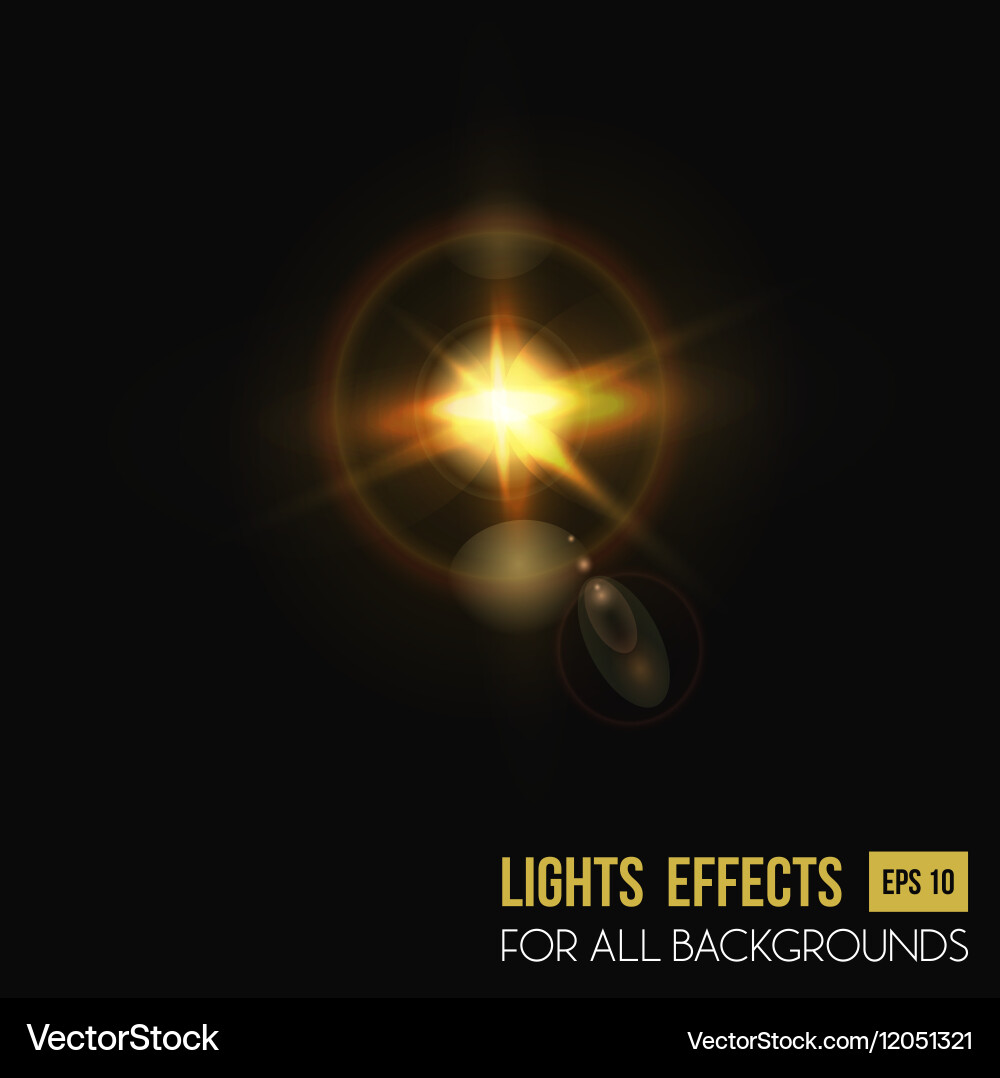 Camera Lens Flare Sunlight Effect Royalty Free Vector Image