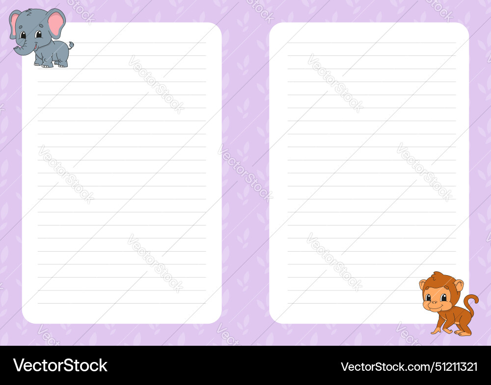 Colored sheet template for notes paper page Vector Image