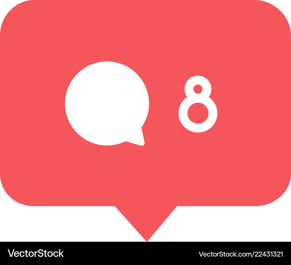 Comment notification icon social media symbol Vector Image
