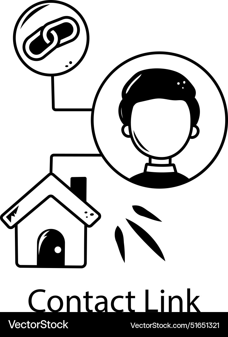 Contact link Royalty Free Vector Image - VectorStock
