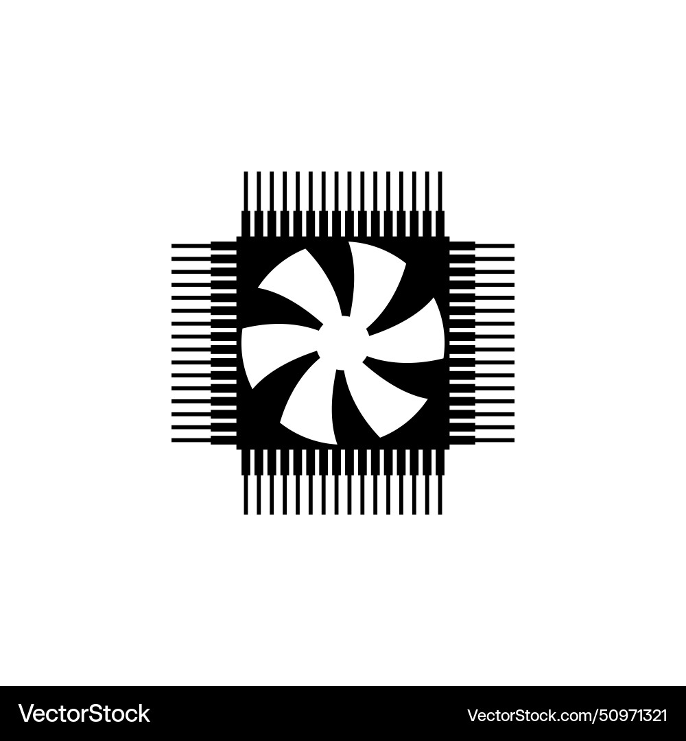 Cpu cooler flat icon Royalty Free Vector Image