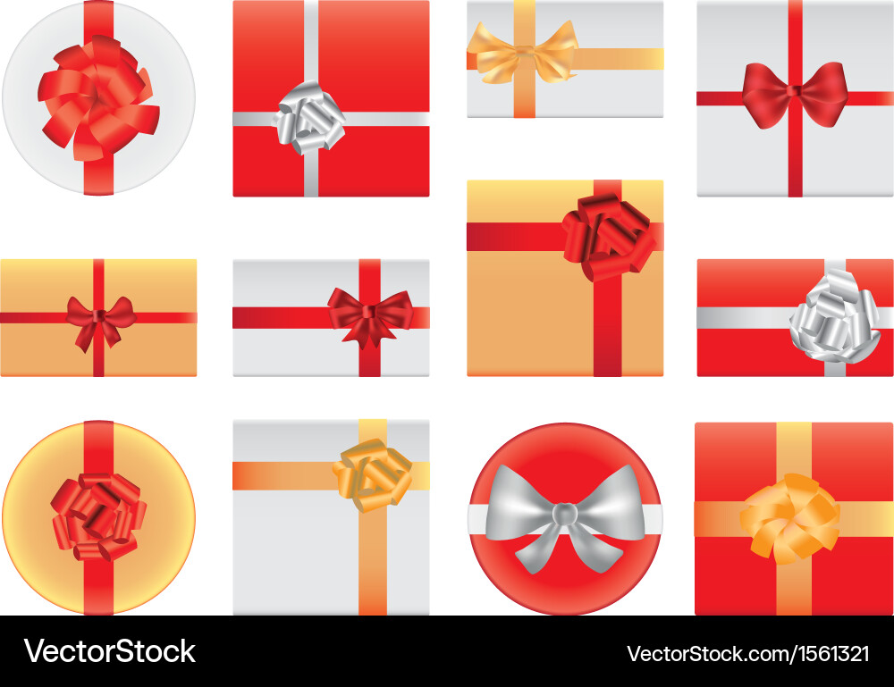 Gifts top view Royalty Free Vector Image - VectorStock