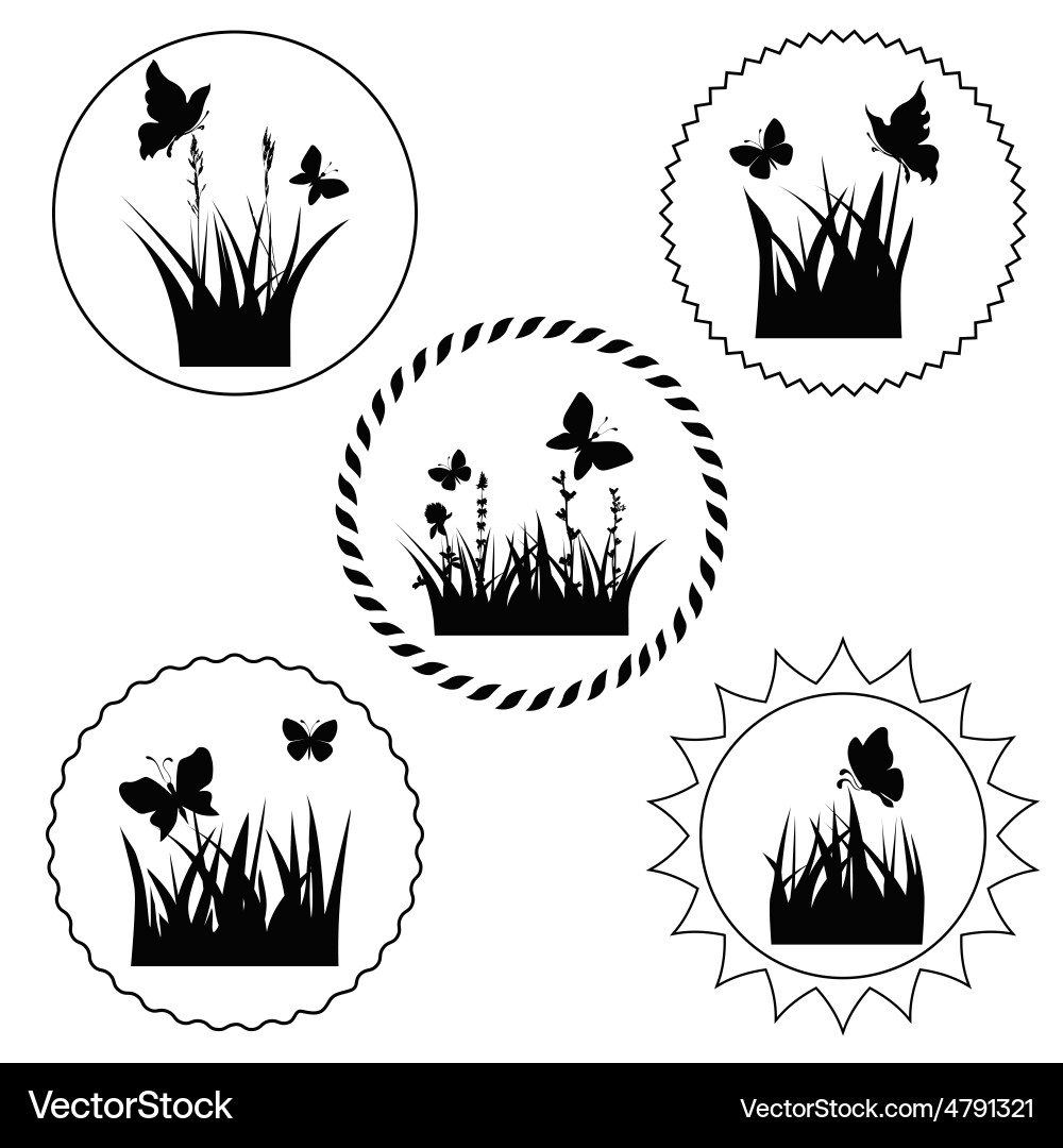Grass label Royalty Free Vector Image - VectorStock