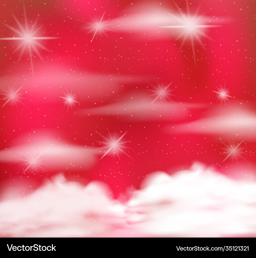 Magie Märchen rote Himmel Hintergrund Lizenzfreier Vektor