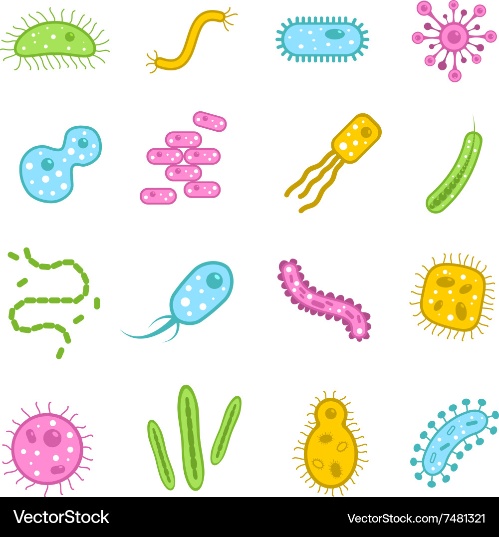 Microbe Icon Set Royalty Free Vector Image - VectorStock