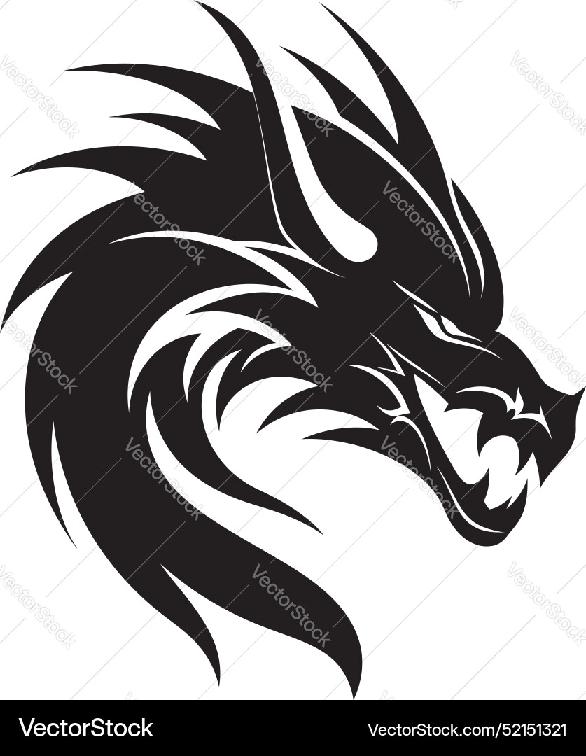 Mythical guardian dragon head icon blazing Vector Image