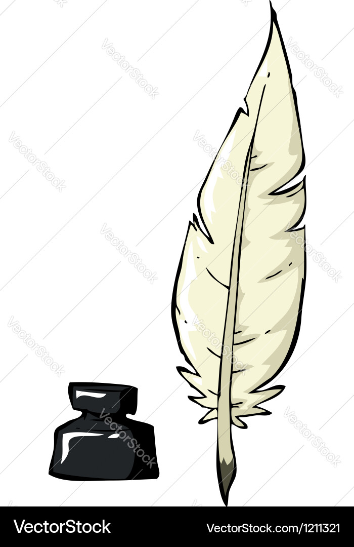 Pen with ink Royalty Free Vector Image - VectorStock