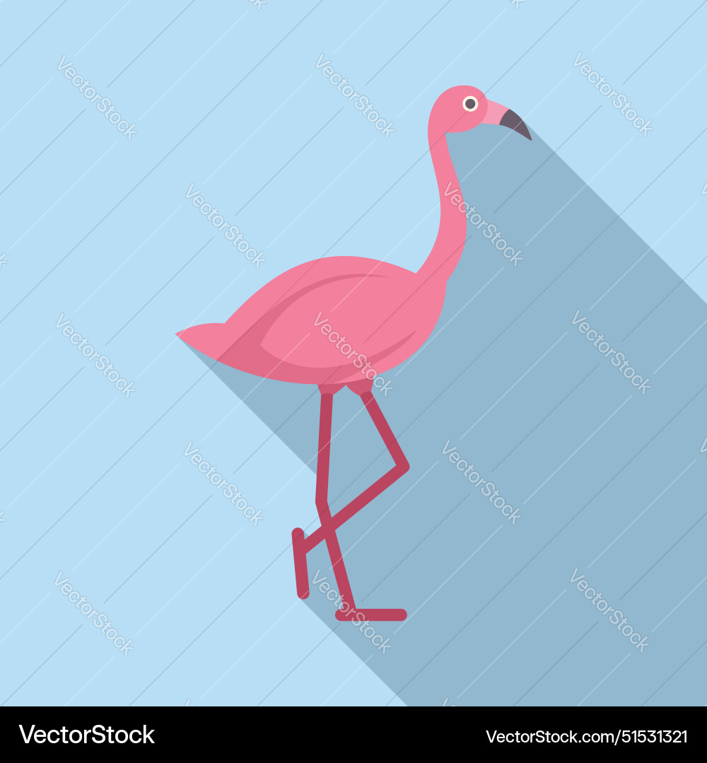 Pink flamingo walking with long legs Royalty Free Vector