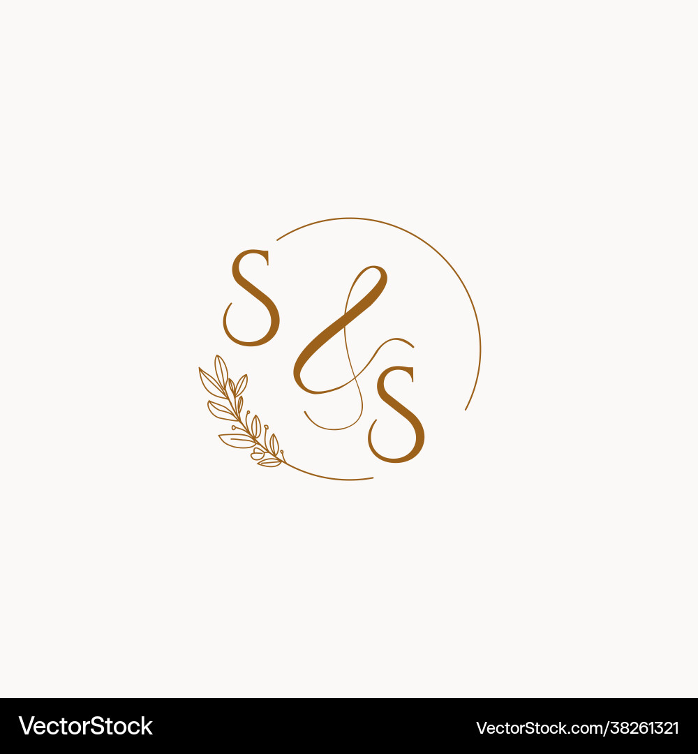 SS Wedding Monogram Logo - Elegant Initials Vector Image