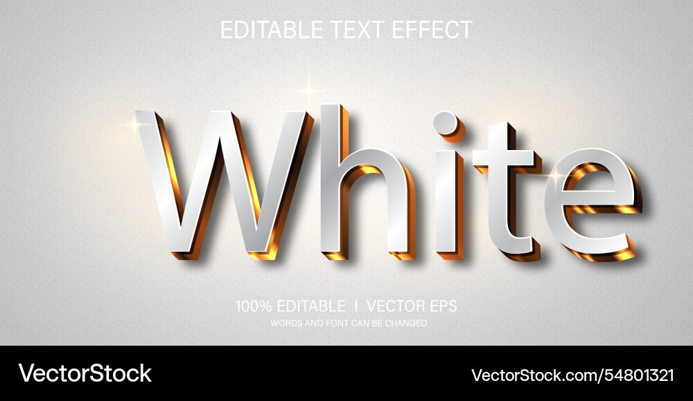 White 3d text effect with modern style design Vector Image