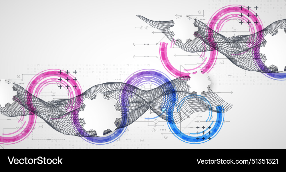 Wireframe concept abstract technology futuristic Vector Image