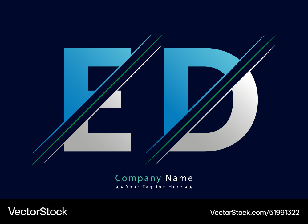 Abstract ed letter logo design template Royalty Free Vector