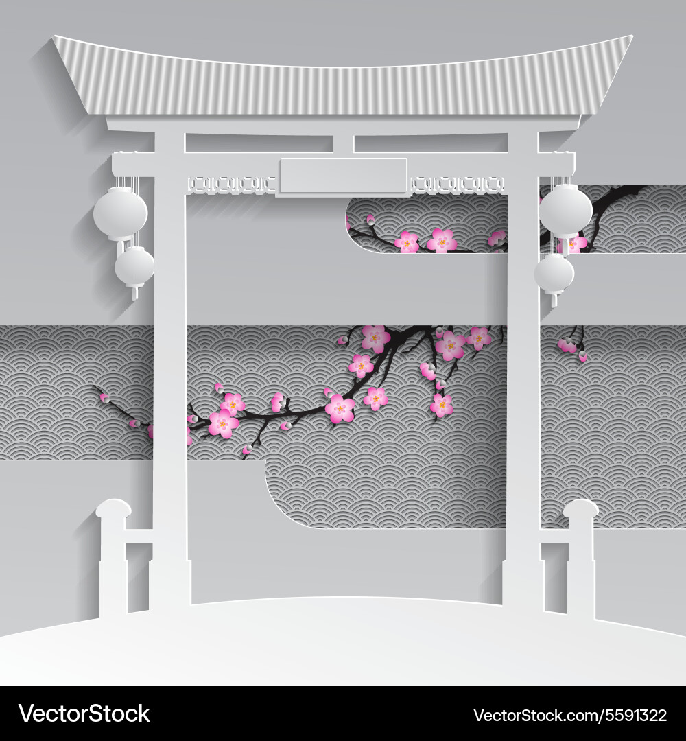 Chinese gate Royalty Free Vector Image - VectorStock