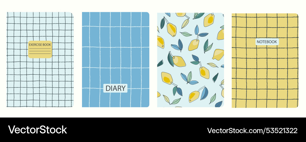 Cover page templates with hand drawn lemon Vector Image