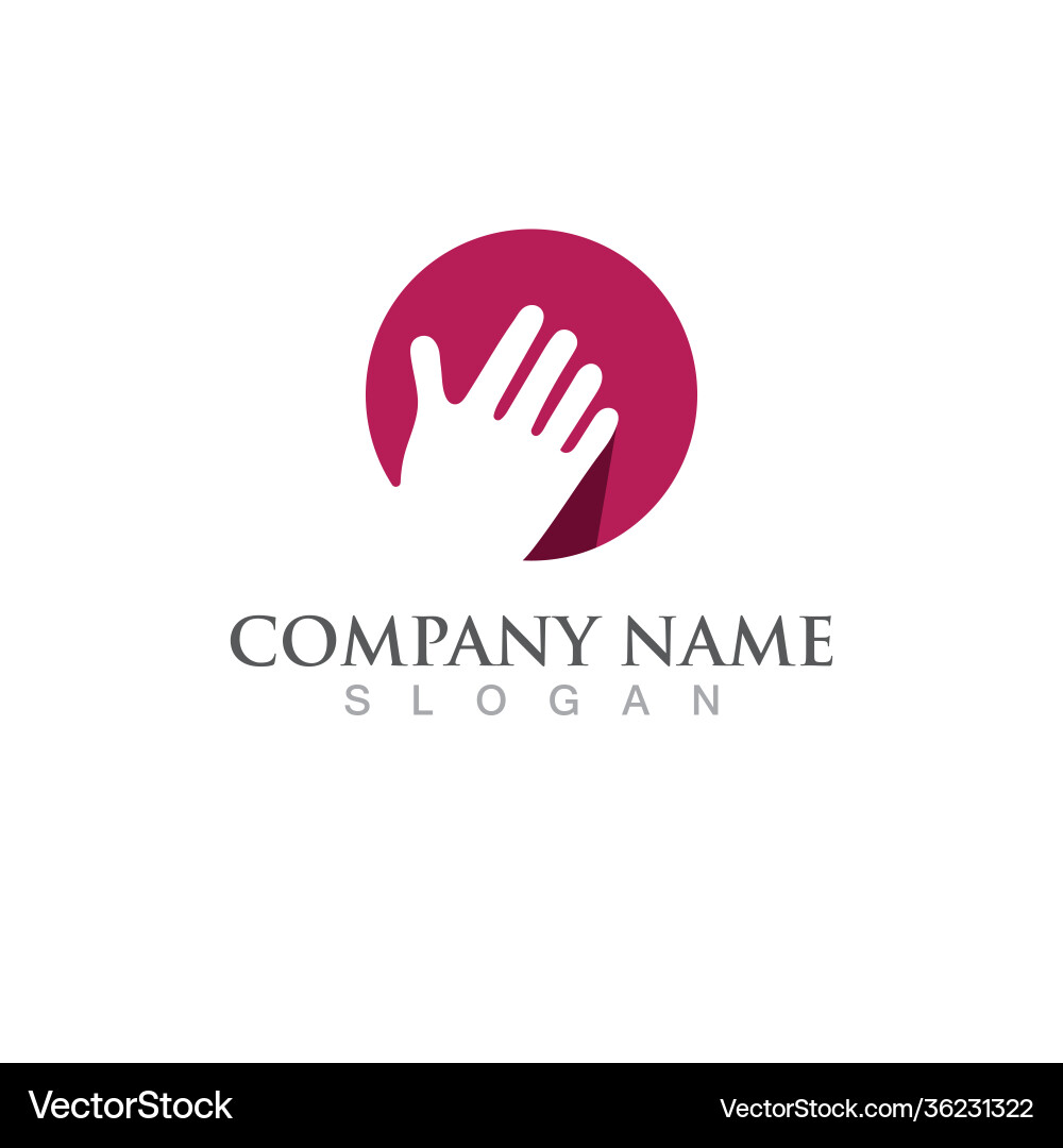 Hand hope logo and symbol Royalty Free Vector Image