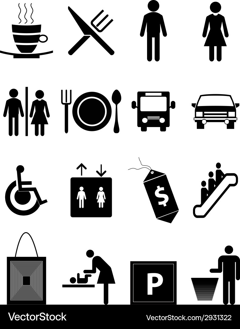 Hotel and restaurant icons set Royalty Free Vector Image