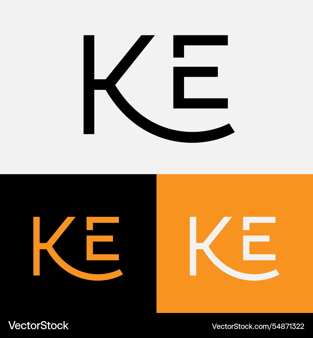 Ke initial letter logo symbol design Royalty Free Vector