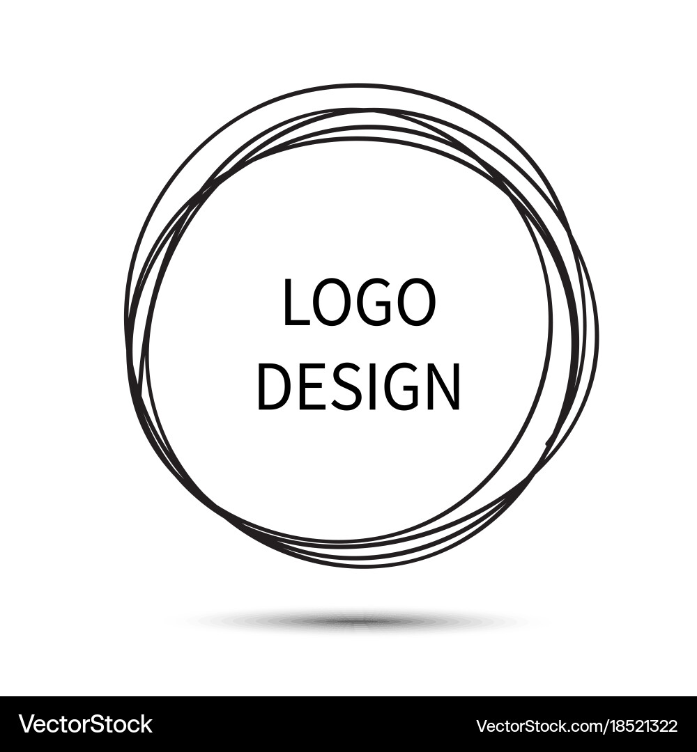 Logo design hand drawn circle Royalty Free Vector Image
