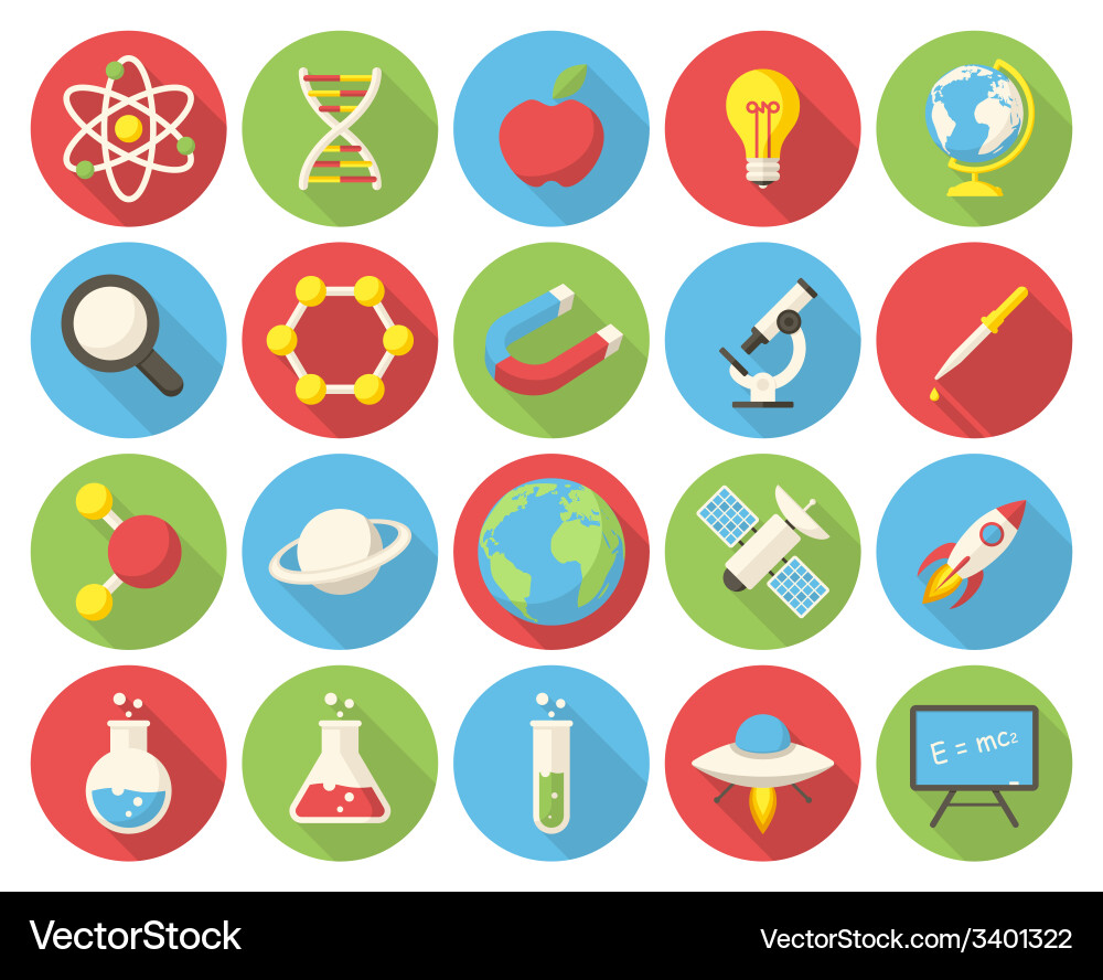 Science icons Royalty Free Vector Image - VectorStock