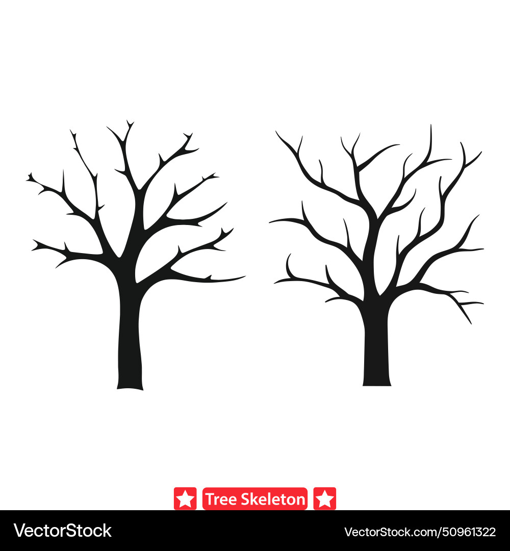 Shadows of serenity captivating tree skeleton Vector Image