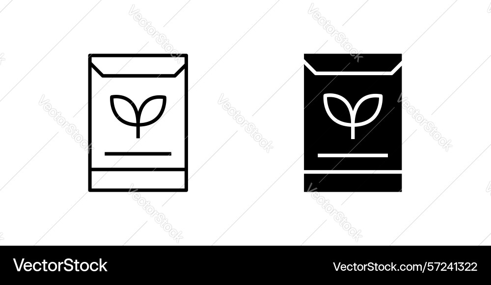 Simple seed packet icon set representing planting Vector Image