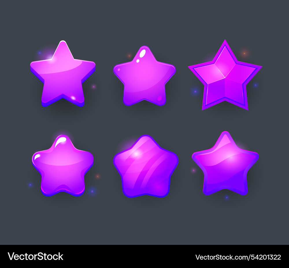 Star icons set collection icon design for game ui Vector Image