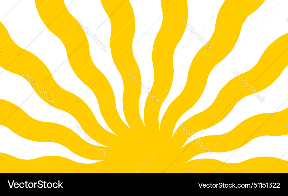 Sun with wavy yellow rays background sunburst Vector Image