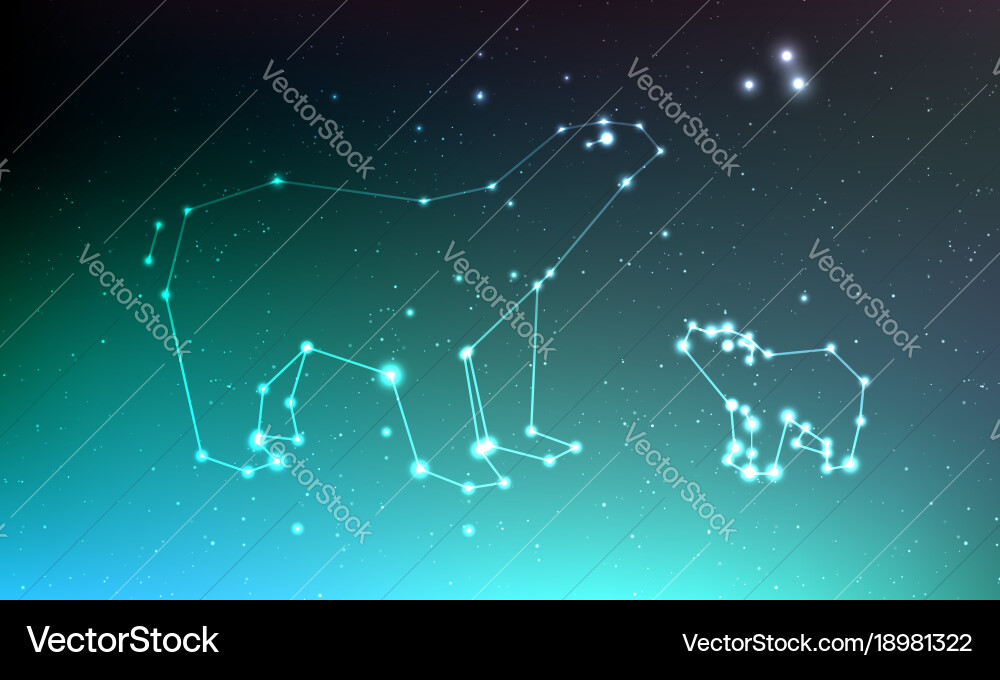 Ursa Major and Minor Constellations Royalty Free Vector