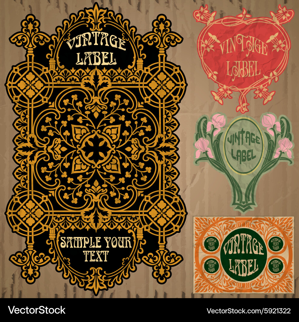 Vintage items - label art nouveau Royalty Free Vector Image