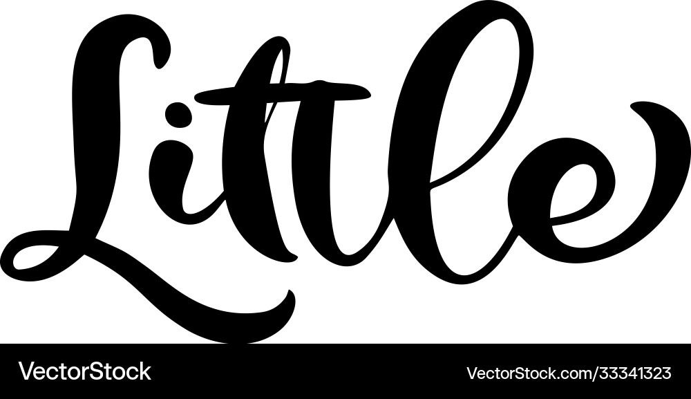 Calligraphy word little text logo Royalty Free Vector Image