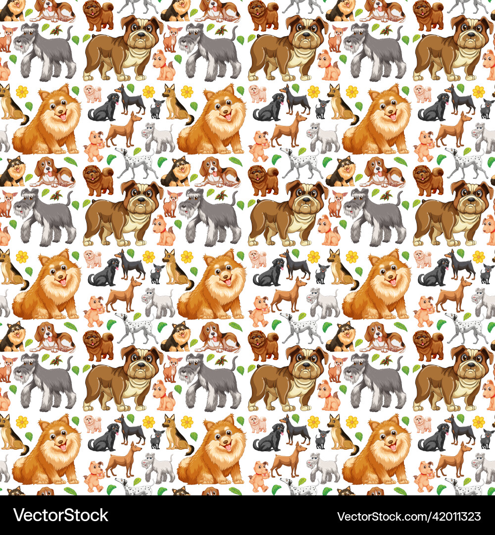 Cute animals cartoon seamless background Vector Image