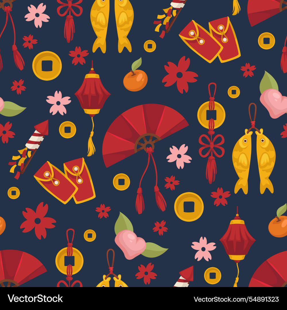 Festive chinese new year pattern Royalty Free Vector Image