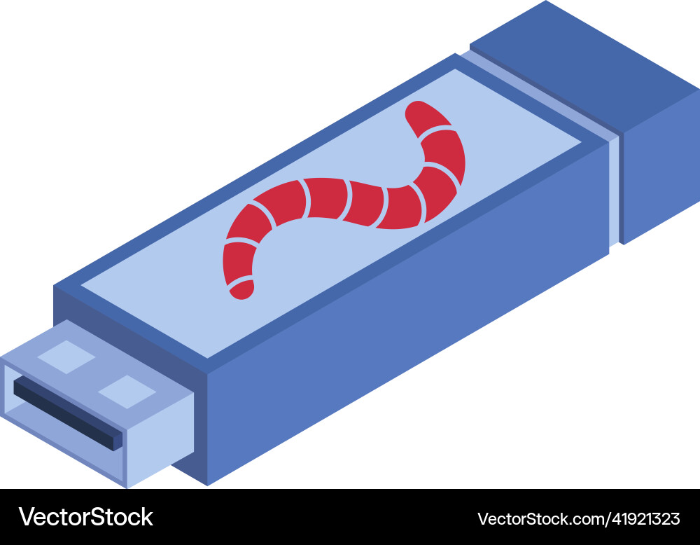 Infected flash drive composition Royalty Free Vector Image