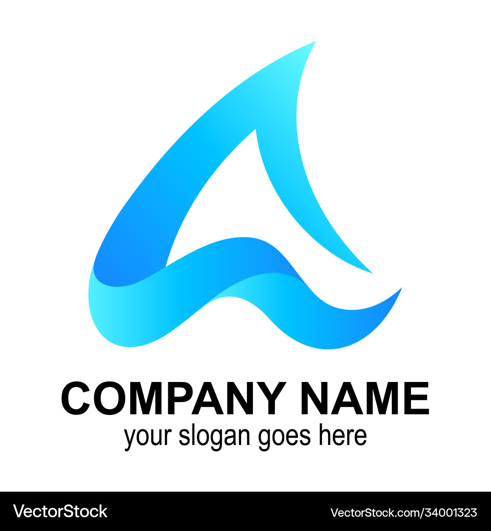 Letter a water logo Royalty Free Vector Image - VectorStock