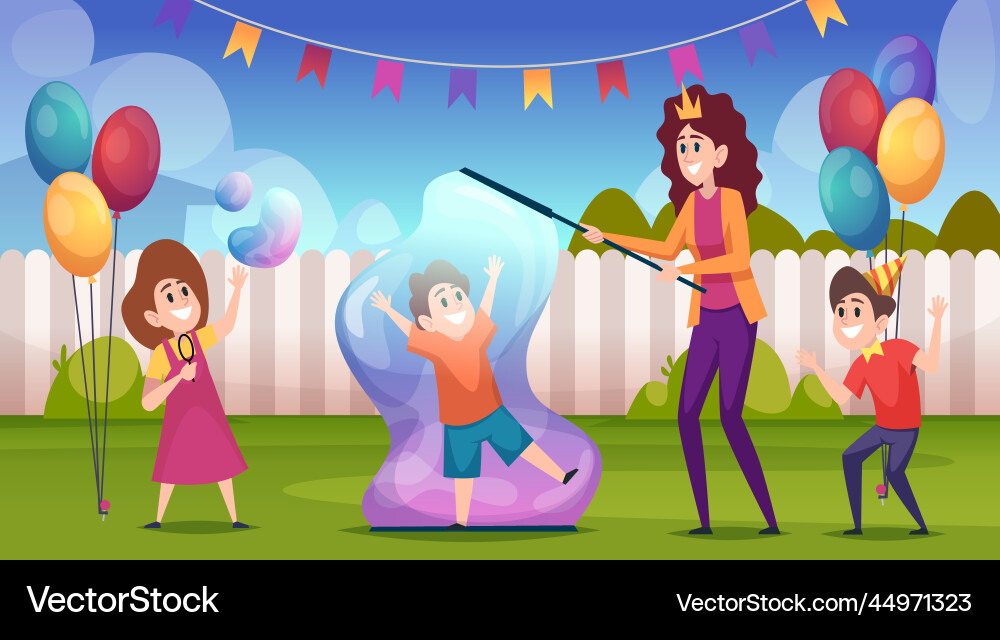 Liquids bubbles happy characters little kids Vector Image