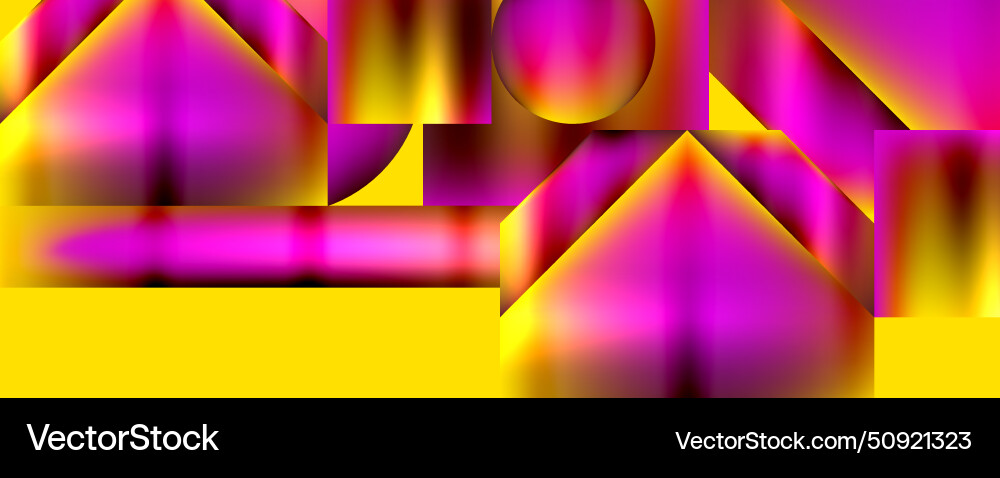 Neon color abstract geometric shapes background Vector Image