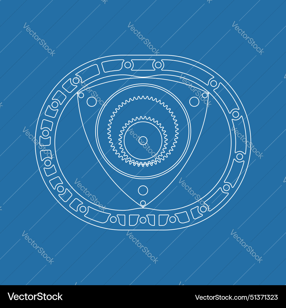 Rotary wankel engine Royalty Free Vector Image