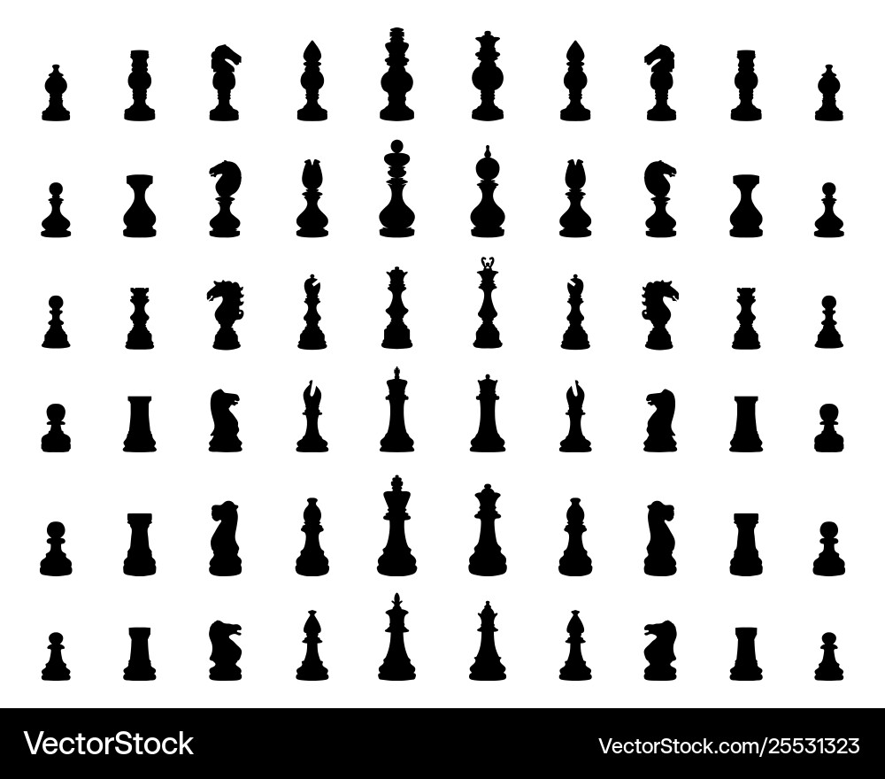 Silhouette chess pieces Royalty Free Vector Image