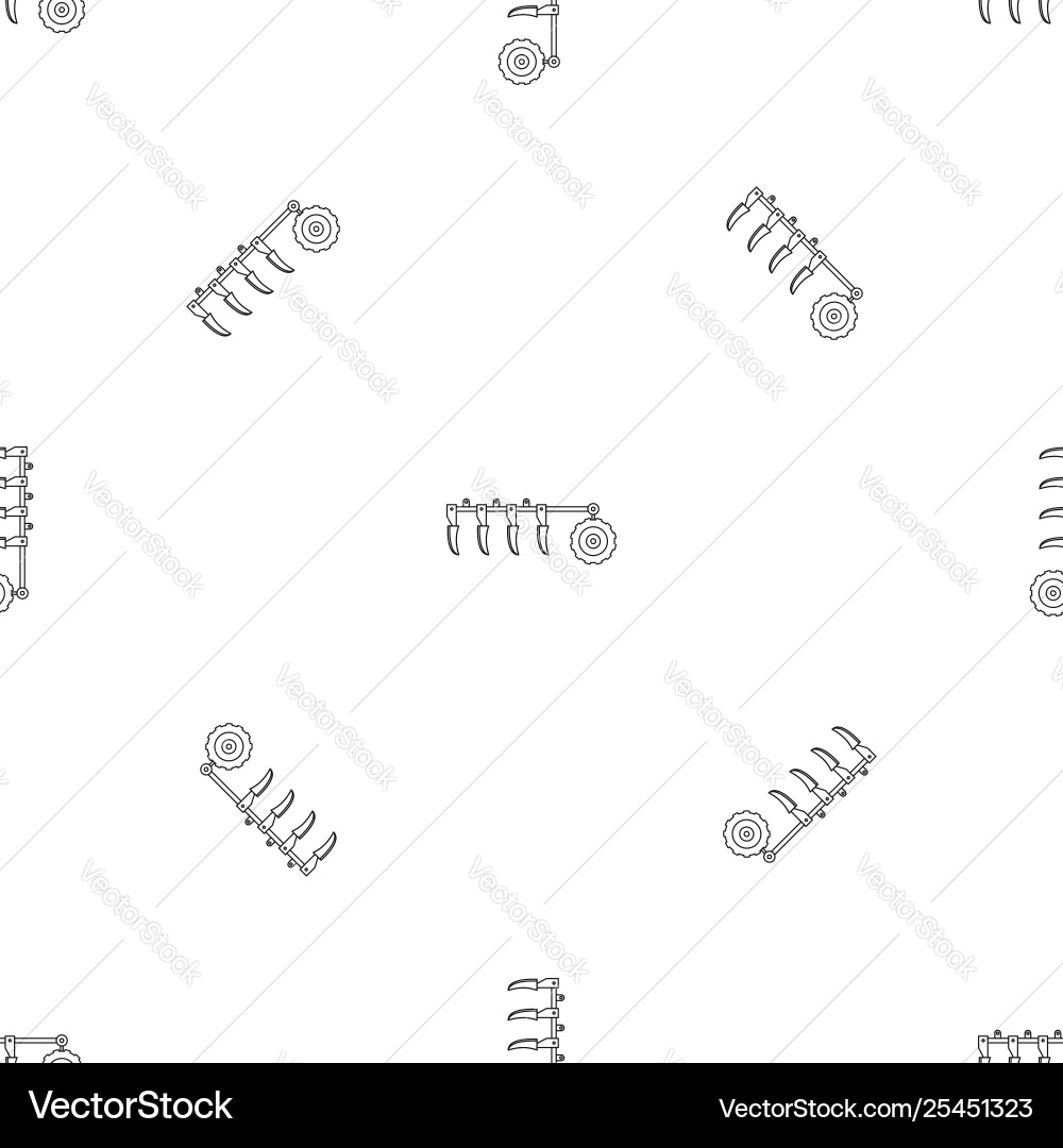 Tractor plow pattern seamless Royalty Free Vector Image