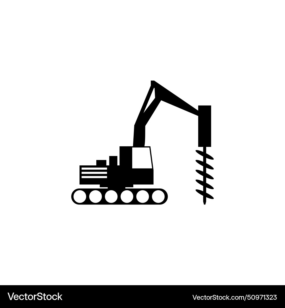 Truck drilling flat icon Royalty Free Vector Image