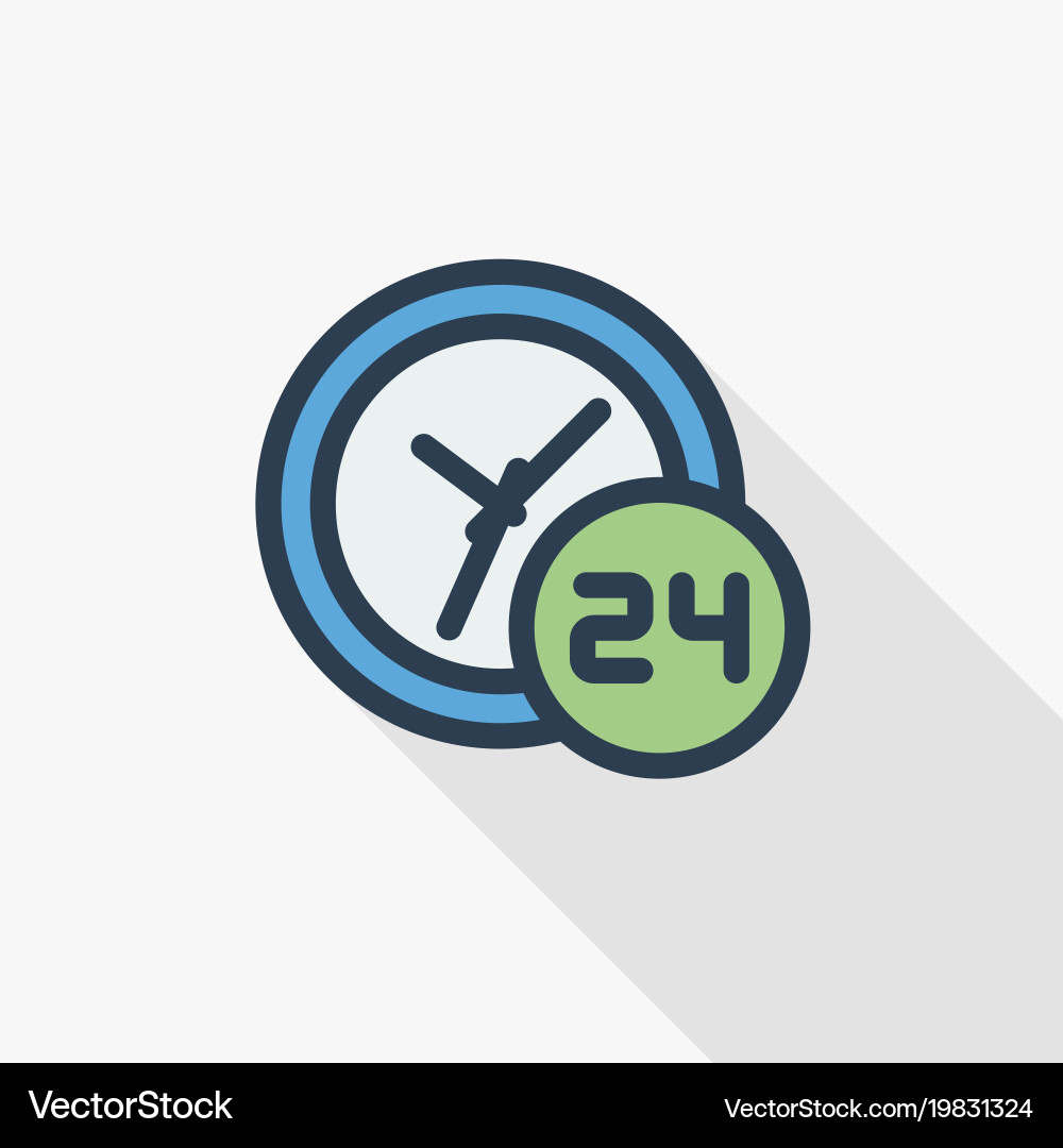 24 hour around the clock day and night thin line Vector Image