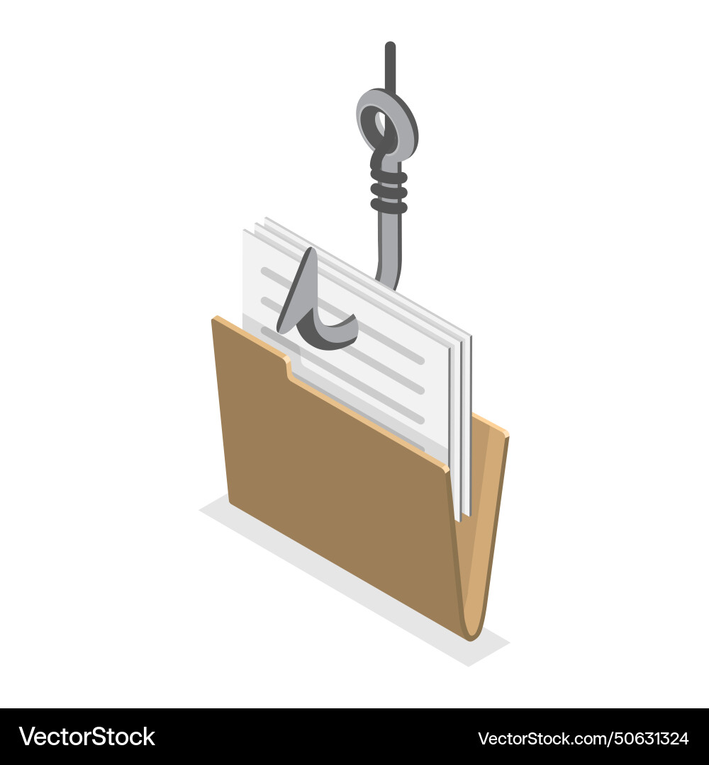 3d isometric flat set of hacker icons item Vector Image