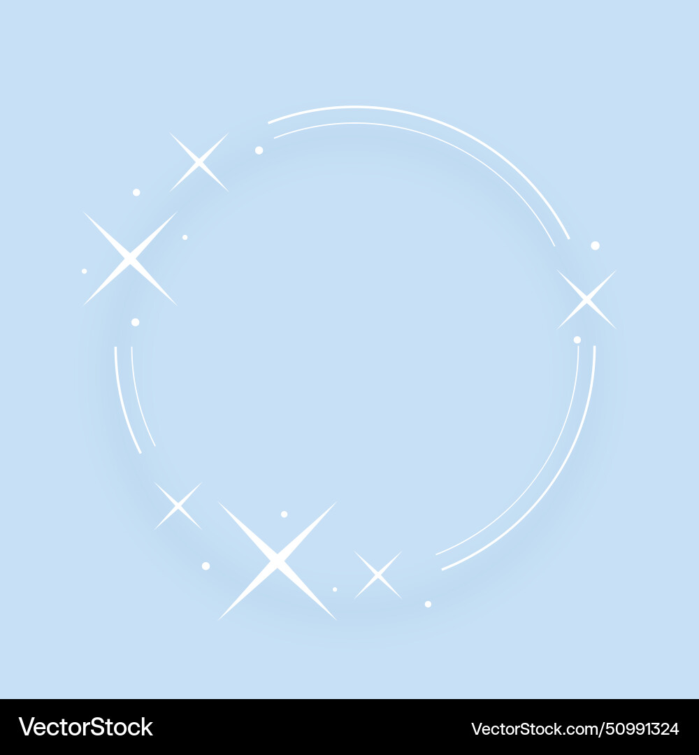 Artistic sparkling starry round border frame Vector Image