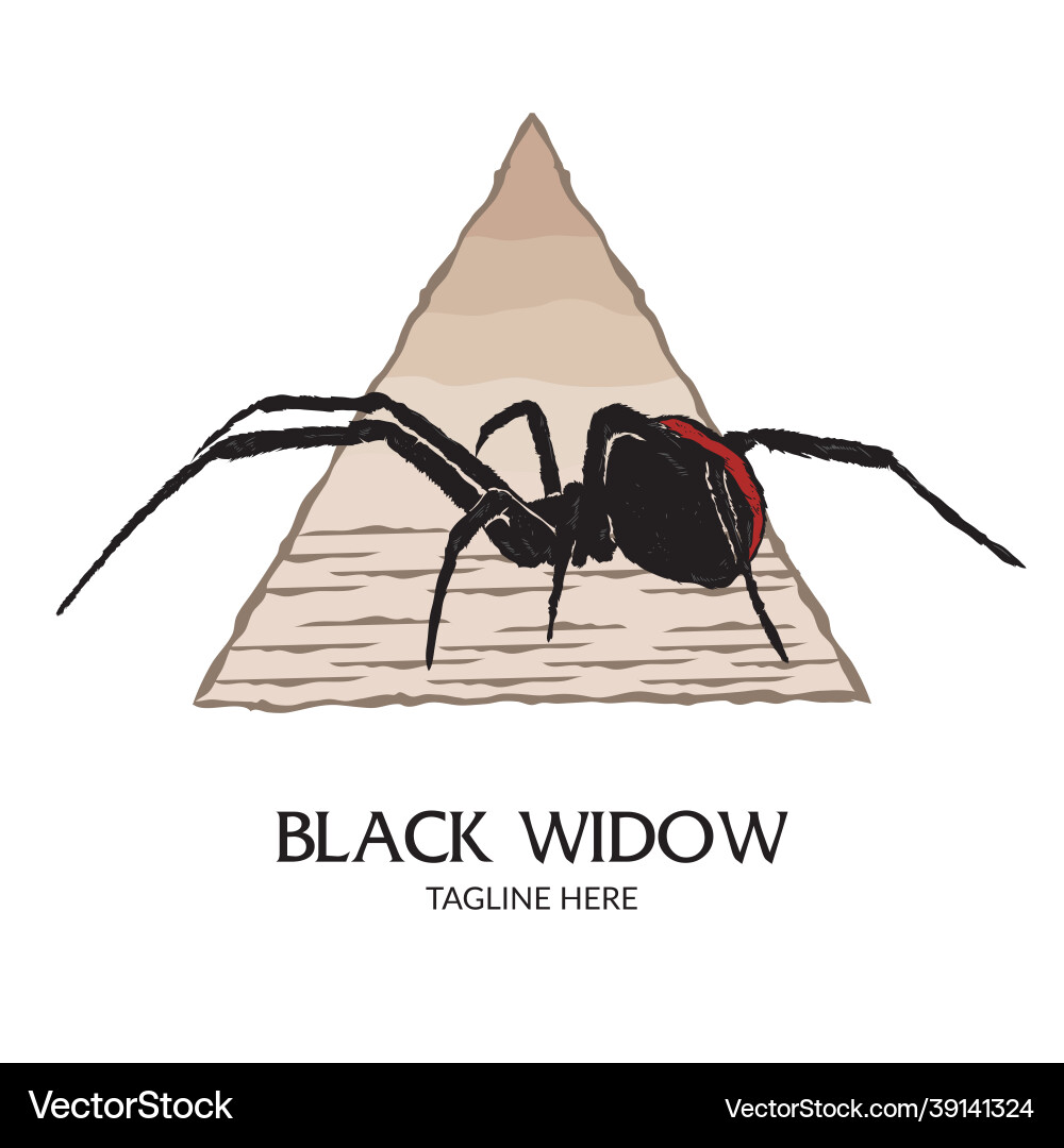 Black widow spider logo design Royalty Free Vector Image