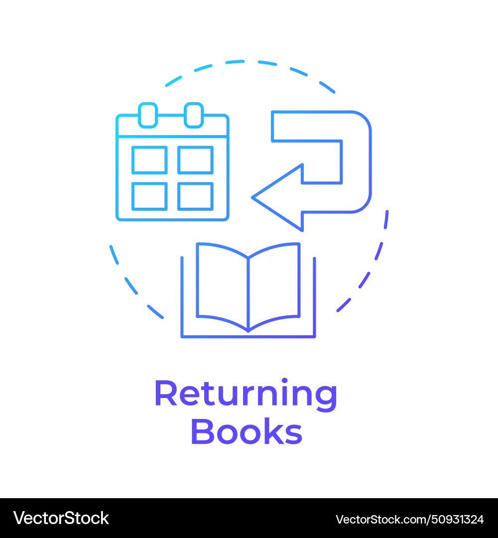Book returning blue gradient concept icon Vector Image